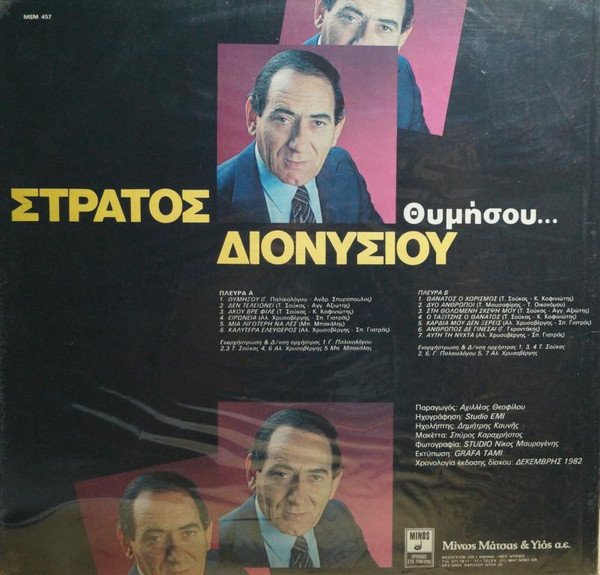 ΔΙΟΝΥΣΙΟΥ ΣΤΡΑΤΟΣ – ΘΥΜΗΣΟΥ 1982 – Sakellaridis Music Shop